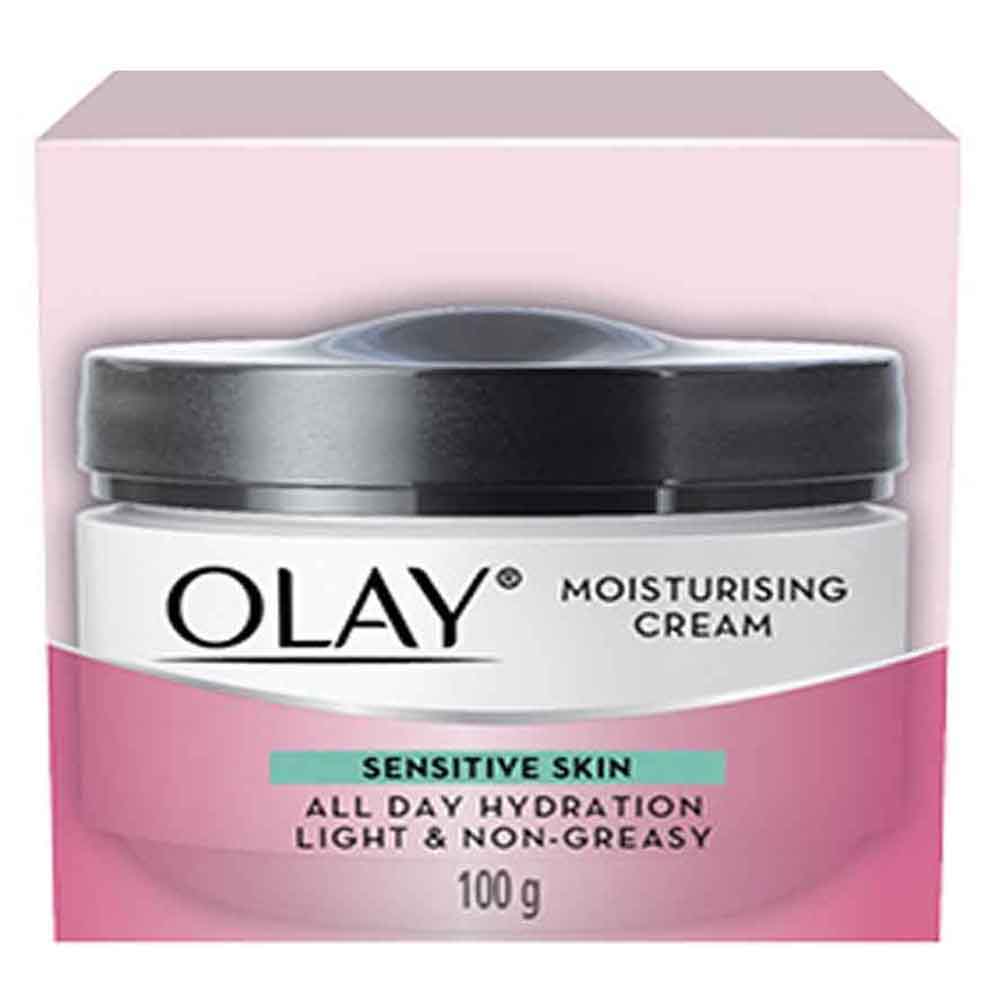 Olay Moisturizing Cream 100g Sensitive Skin All Day Hydration Light Non ...