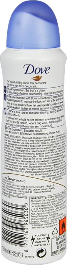 Dove Deodorant Spray 150ml Original | Head2Toes Beauty Store UAE