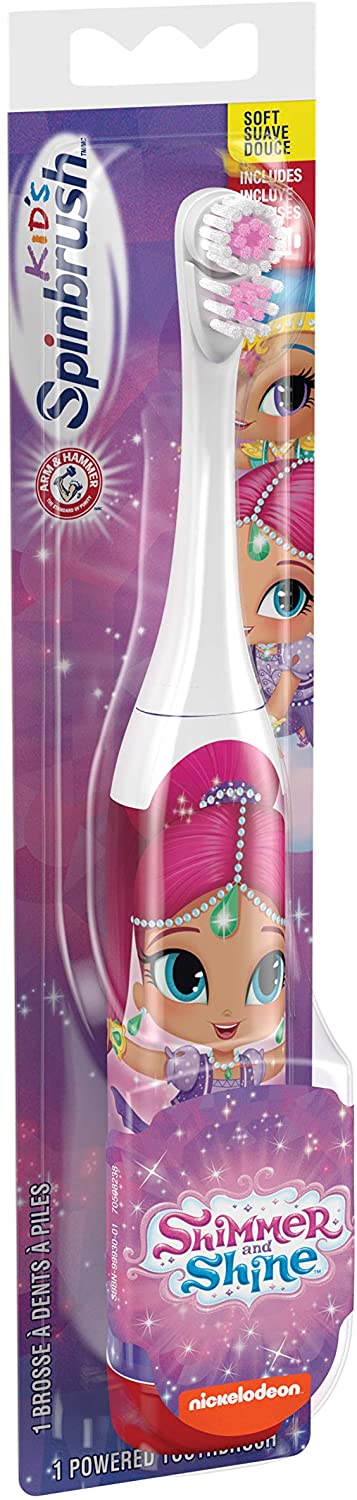 Spinbrush Toothbrush Soft Shimmer and Shine Kids Battery Powered ...