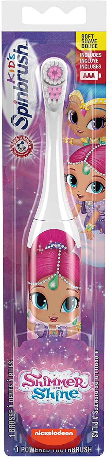 Spinbrush Toothbrush Soft Shimmer and Shine Kids Battery Powered ...
