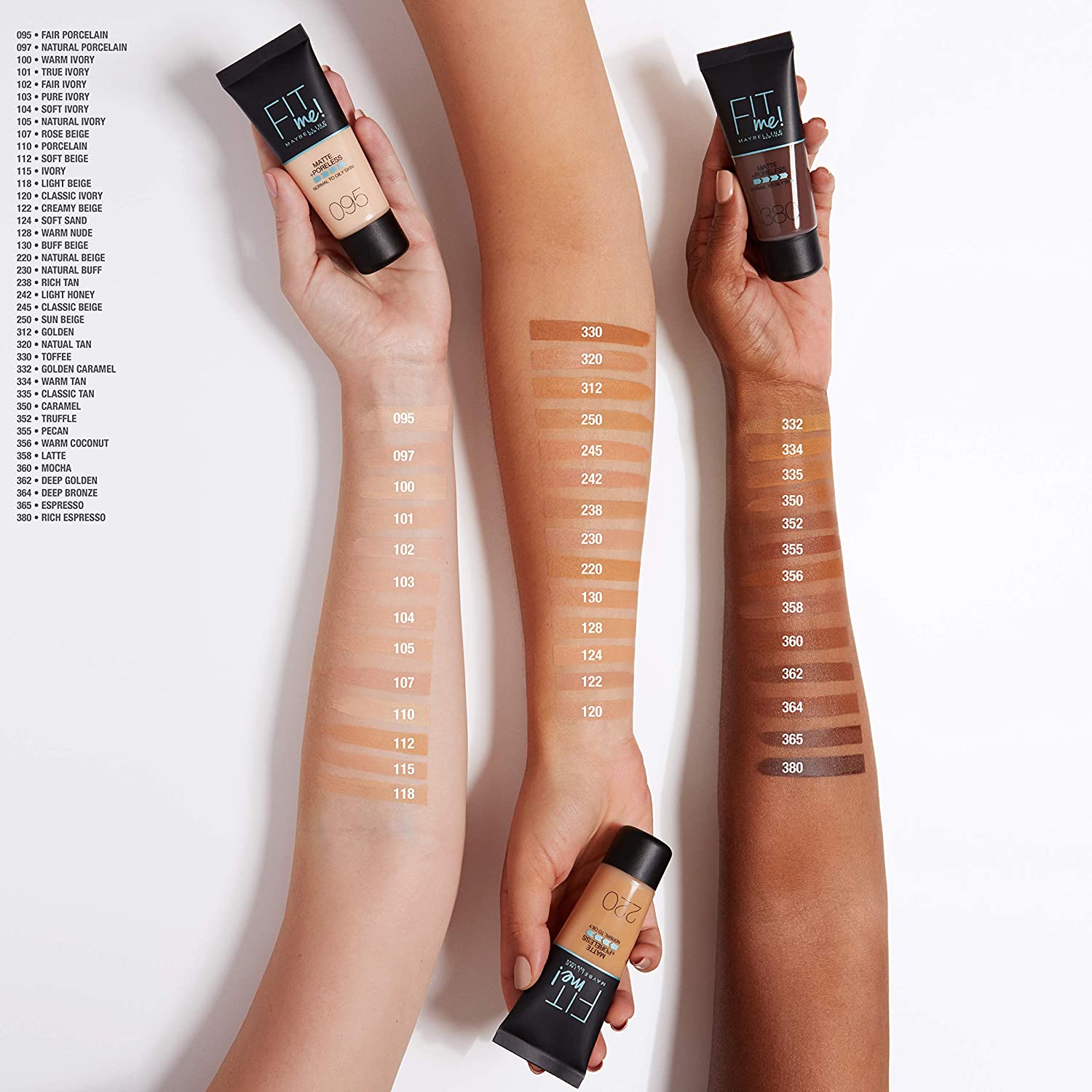 Maybelline Foundation 30ml Fit Me Matte and Poreless 105 Natural Ivory ...
