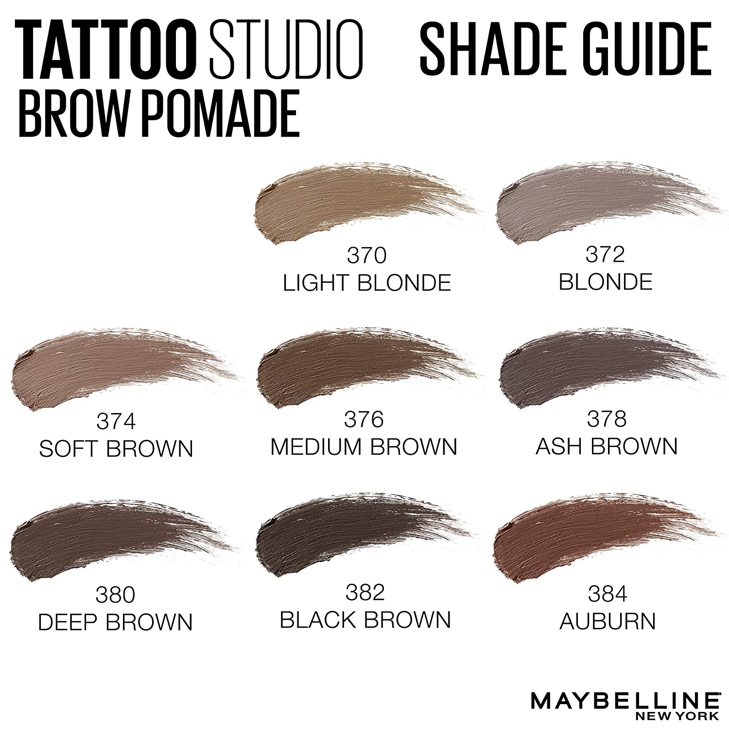 Maybelline Brow Shadow 3g Tattoo Studio Brow Pomade 380 Deep Brown ...