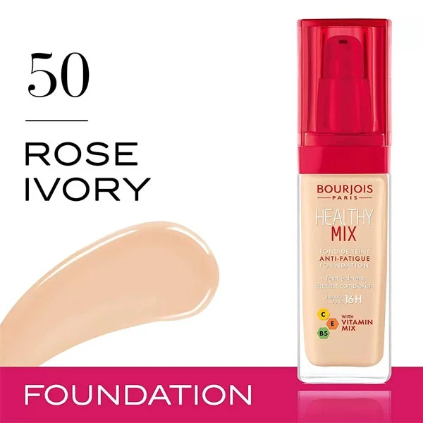 Bourjois Foundation 30ml Healthy Mix N50 Rose Ivory | Head2Toes Beauty ...